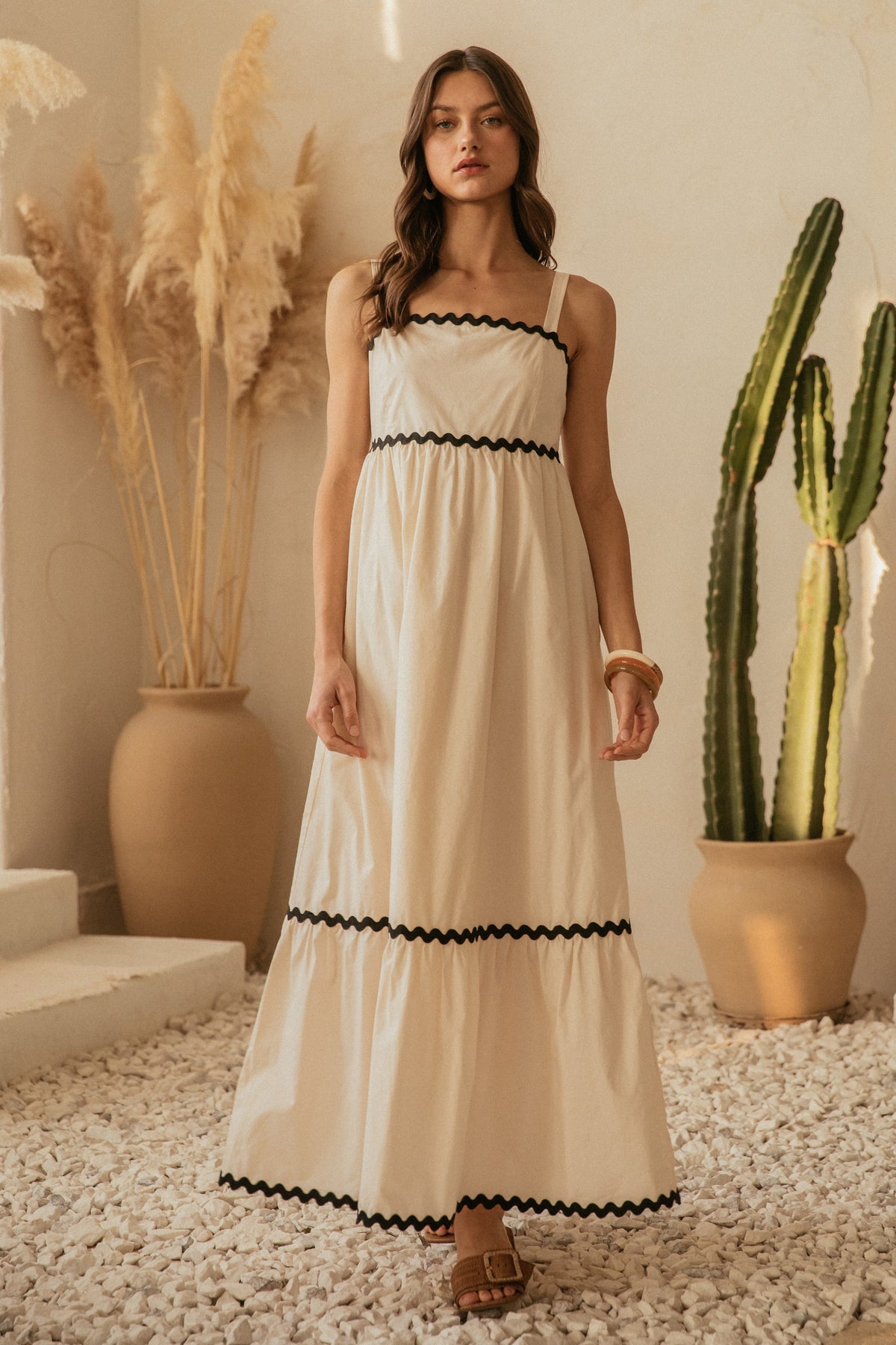 Ric Rac Trim Dress | Ivory | K. McCarthy