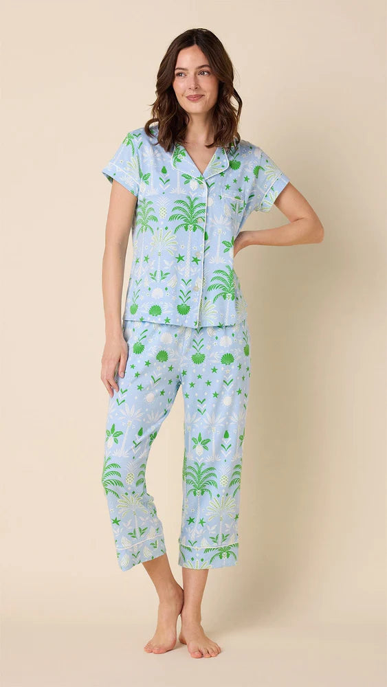 Tropicana Palm Pima Knit Capri Set | K. McCarthy